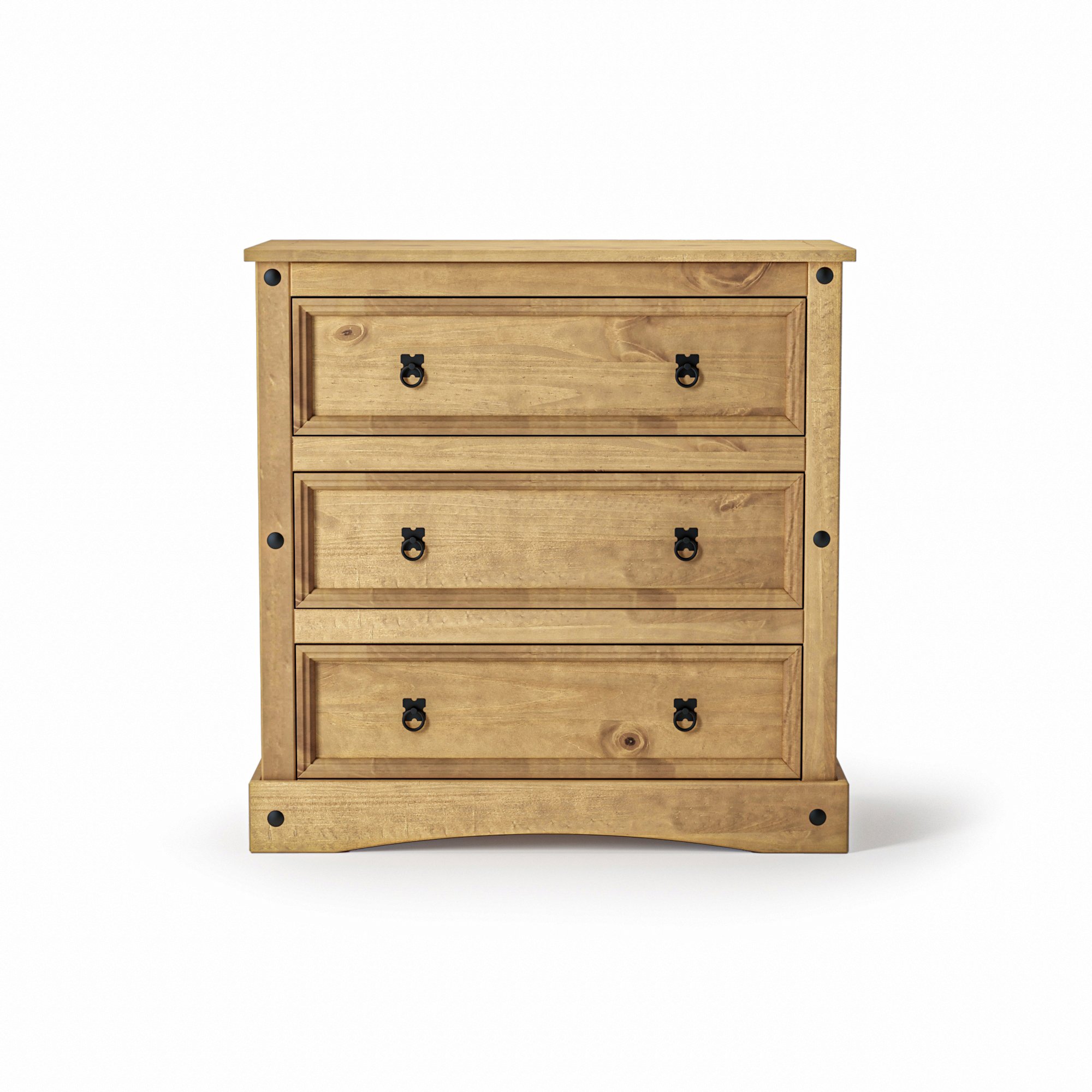 Cômoda 3 Gavetas em Madeira de Pinus - Cera Classic
