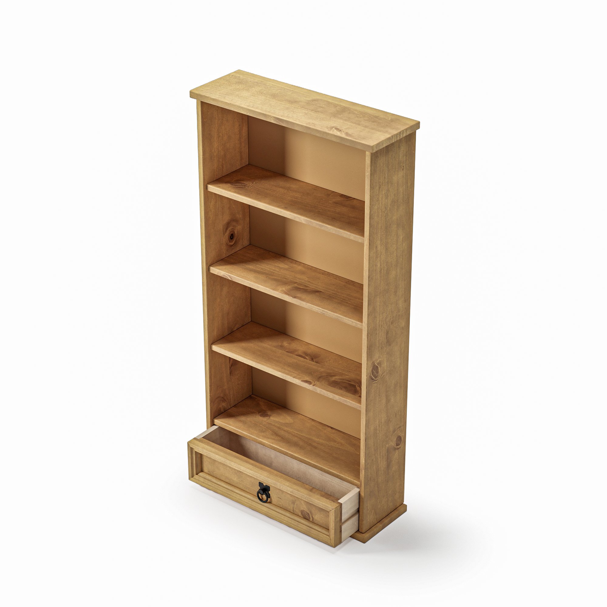 Estante Pequena para DVD 3 Prateleiras 1 Gaveta em Madeira de Pinus ...